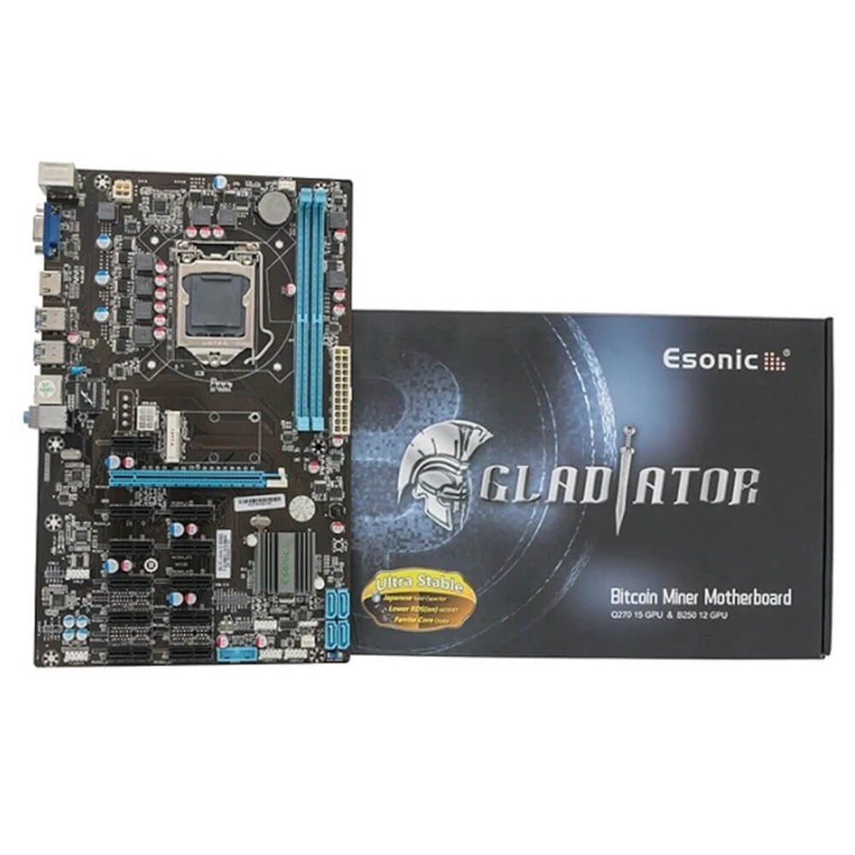 Esonic B250 BTC Gladiator 12PCIe Mining Motherboard + CPU + RAM + CPU ...